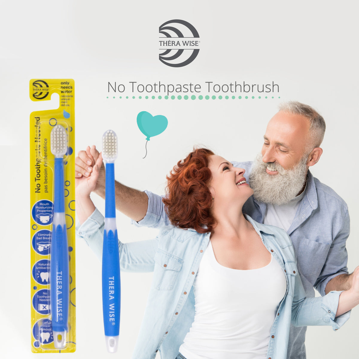 Adult Antibacterial No Toothpaste Toothbrush - Adult Manual ...